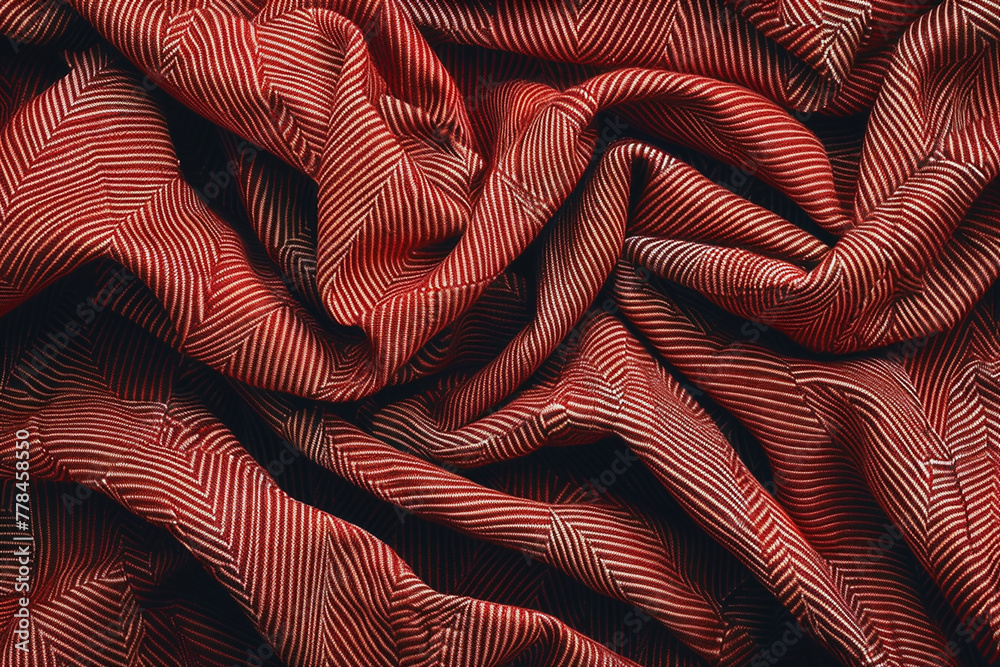 A detailed illustration of a red denim texture, highlighting the ...