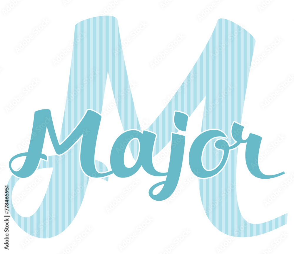 Major - light blue color - name written -word ideal for websites, baby ...