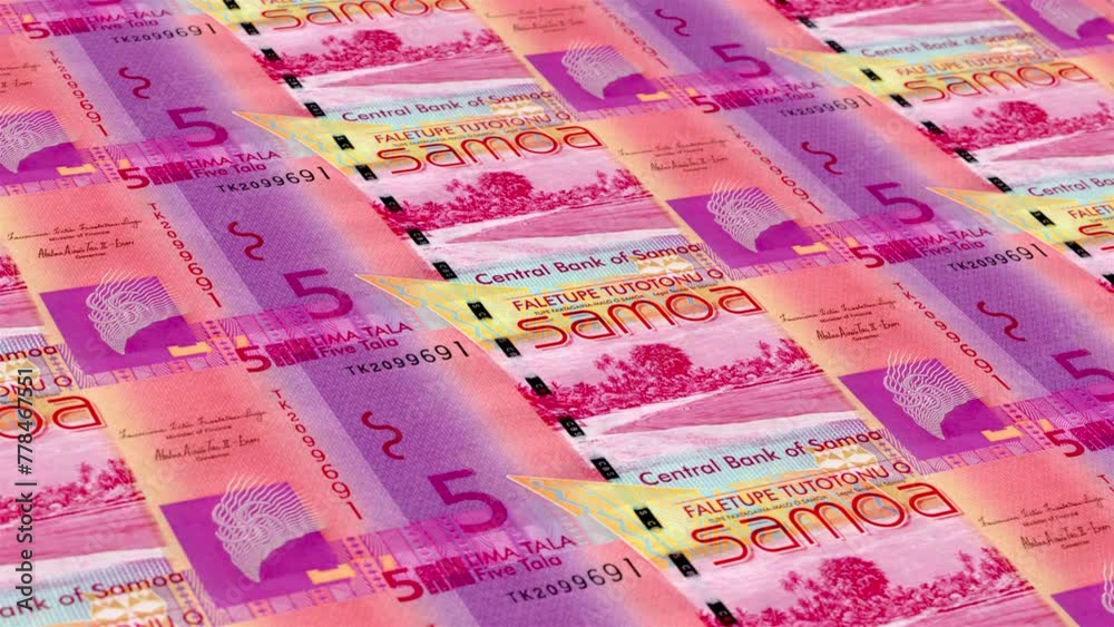 Vidéo Stock Samoa Samoan Tala 5 Banknotes Money Printing House ...