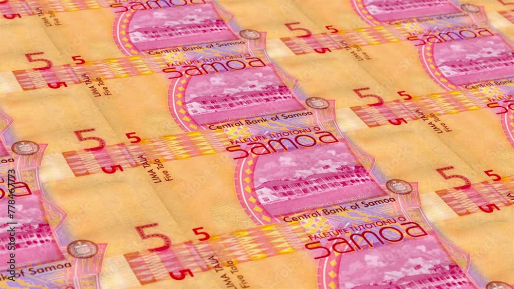 Samoa Samoan Tala 5 Banknotes Money Printing House, Printing Five ...