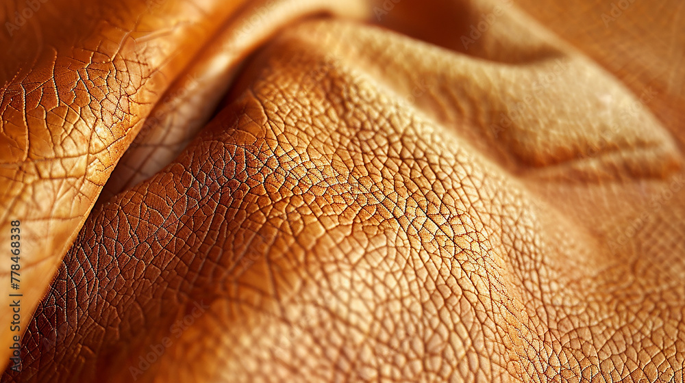 A detailed illustration of tan leather, featuring a delicate cross ...