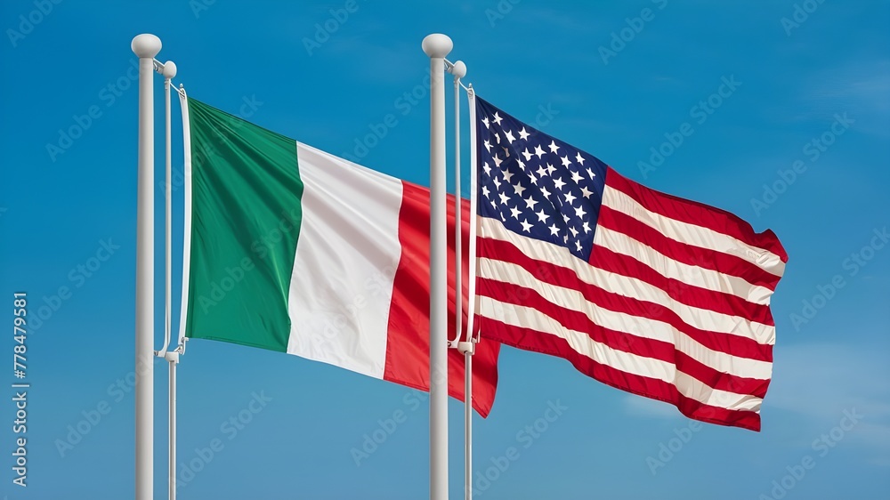 Italian and American Flag: Symbolizing Heritage and Unity Stock Photo ...