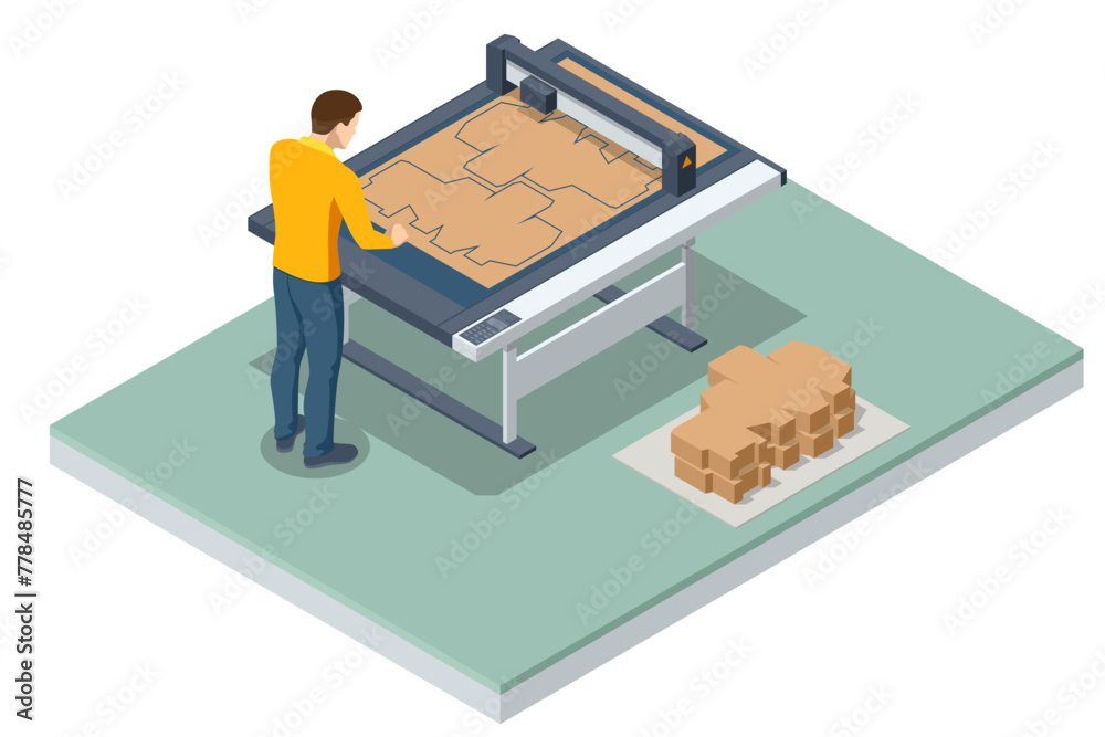Isometric Cutter In A Printing Company Cutting Plotter Printing