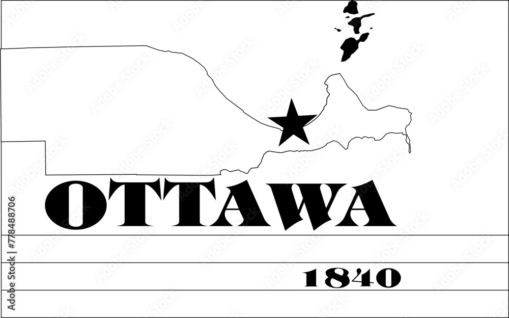 County Flag, Ohio, state, of, vector svg, line art, cut file, black ...