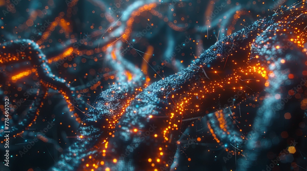 A sci-fi network of cells and futuristic alien bubbles. Neural ...