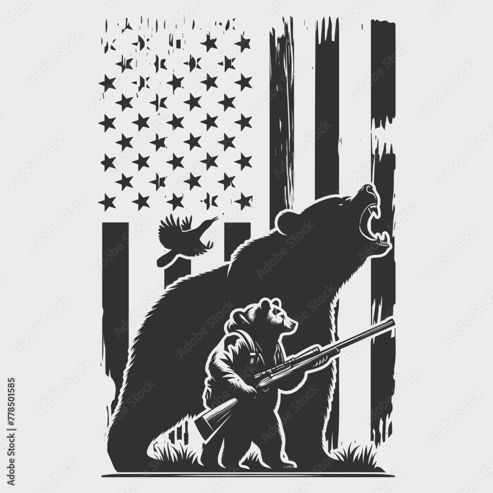 US Flag Bear Mountains vector silhouette svg file , Bear Mountains ... US Flag Bear Mountains vector silhouette svg file , Bear Mountains ...