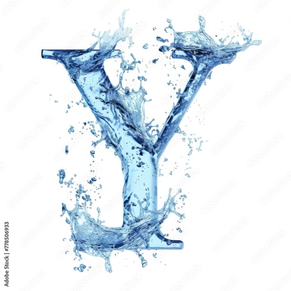 Splash of water takes the shape of the letter Y, representing the ...