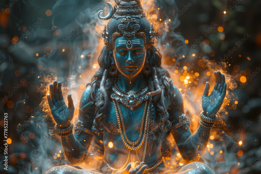 Enigmatic Shiva, the god of destruction and transformation, dances the ...