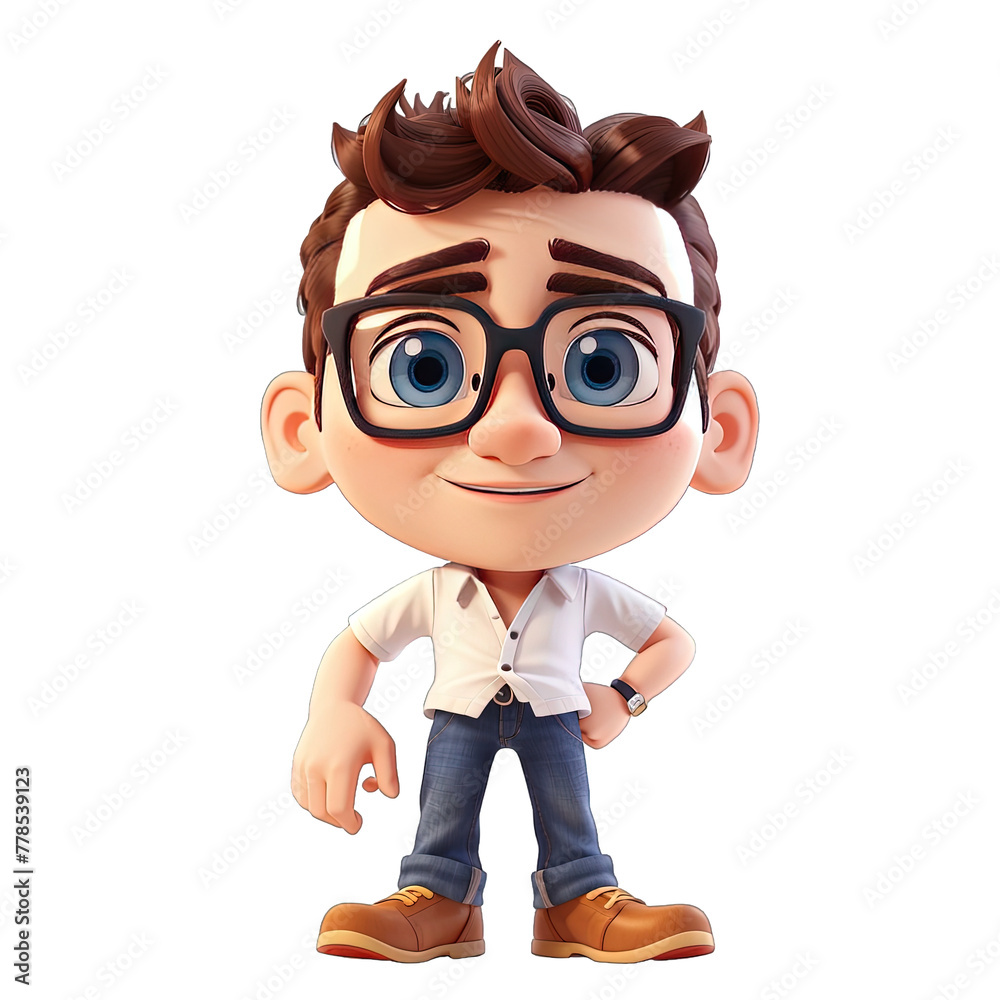 Artist/Actor Character, Cute 3D Artist Character Clipart, 3D Animation ...