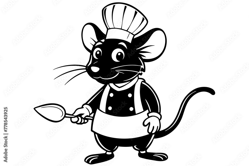 full-body--a-little-mouse-cook--vector-illustration Stock Vector ...