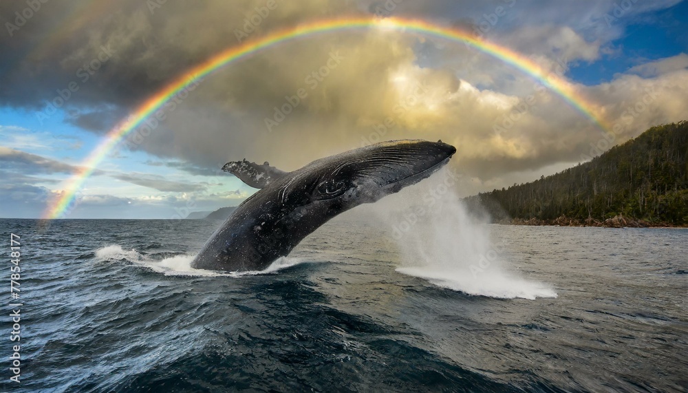 This image captures the awe-inspiring moment of a humpback whale ...