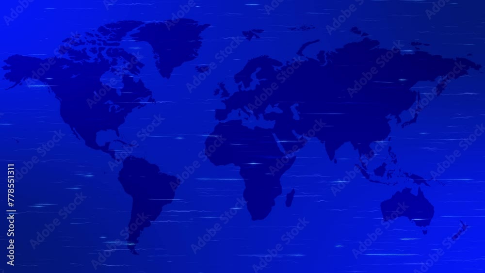 News world map background lighting loop animation blue world map earth ...