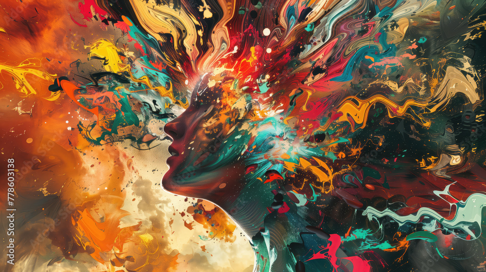 Generative AI illustration of annual collective mind concept art ...