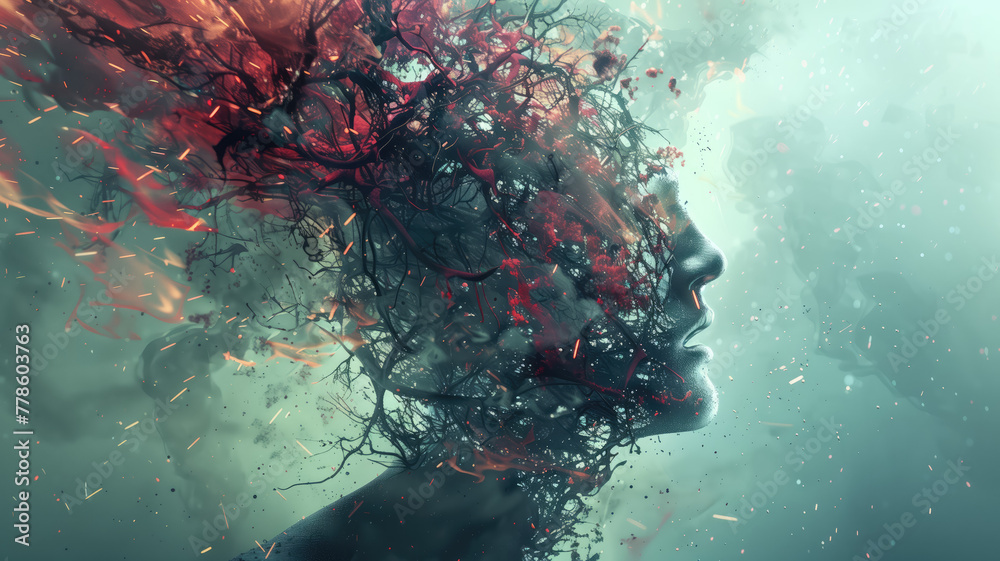 Generative AI illustration of annual collective mind concept art ...