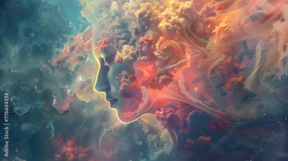 Generative AI illustration of annual collective mind concept art ...