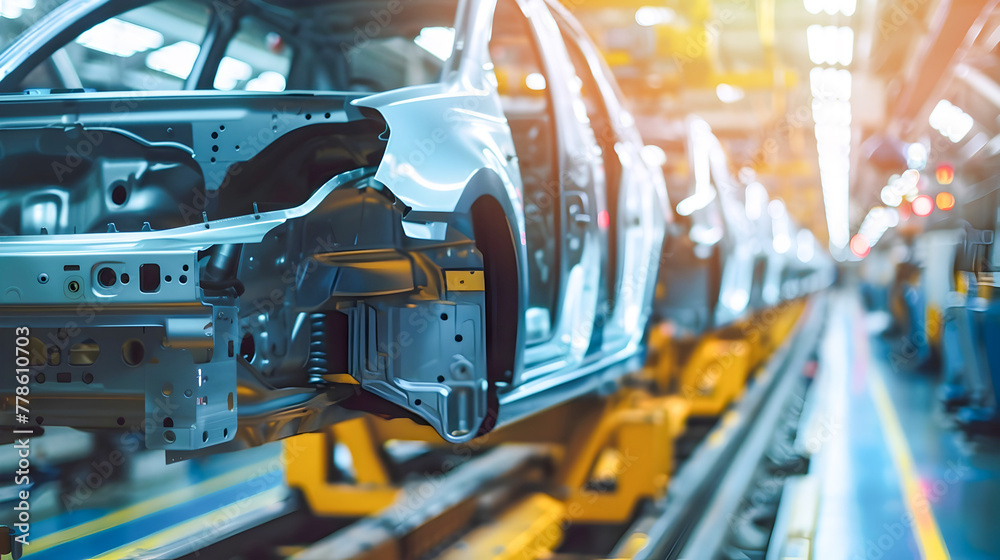 Car Manufacturing Process in Contemporary Industrial Plant Stock Photo ...