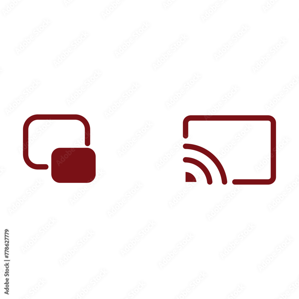 Mirrorring cast icon set. Connection sign collection. Network symbol ...