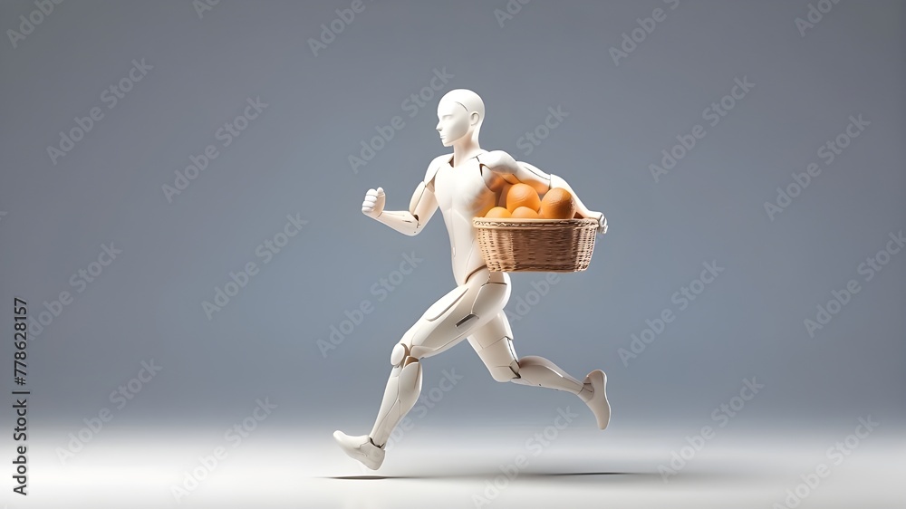 3D Human Figures with White Shopping Carts in Retail Illustrations, 3D ...