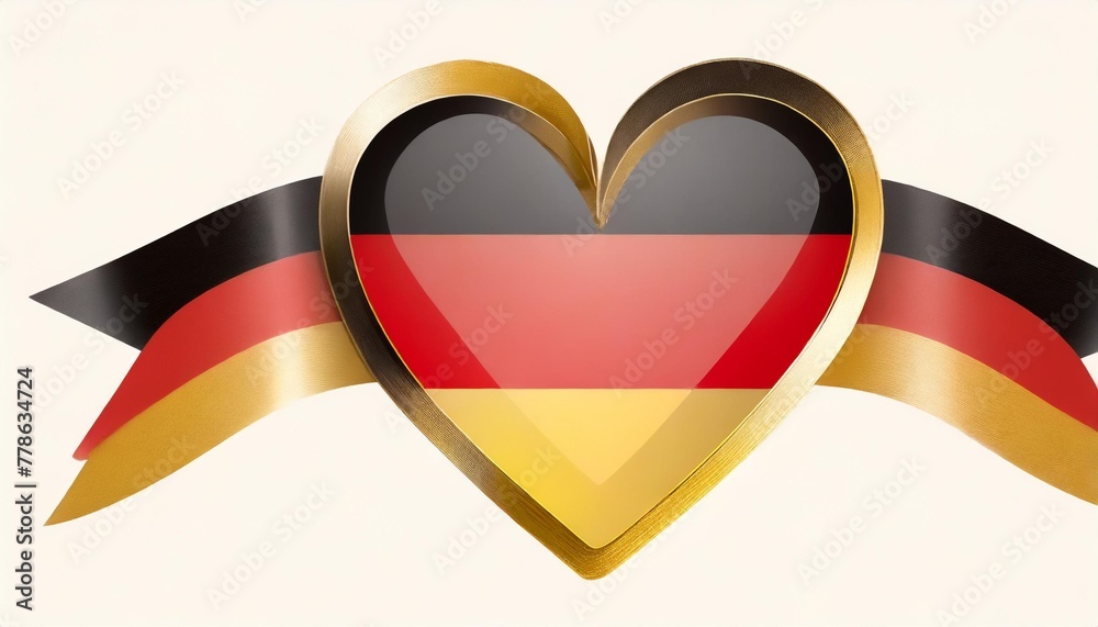 germany german flag heart ribbon banner on transparent background ...