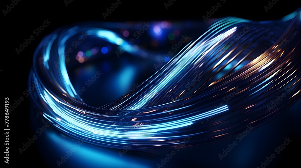 Luminous Fiber Optic Cables Representing the Interconnected Quantum ...