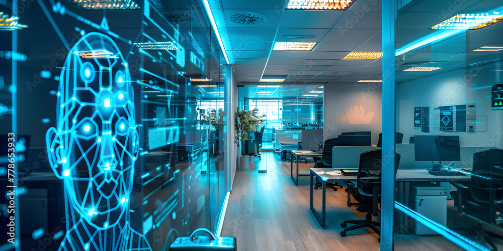 Office Data Security Cybersecurity Measures Digital Protection ...