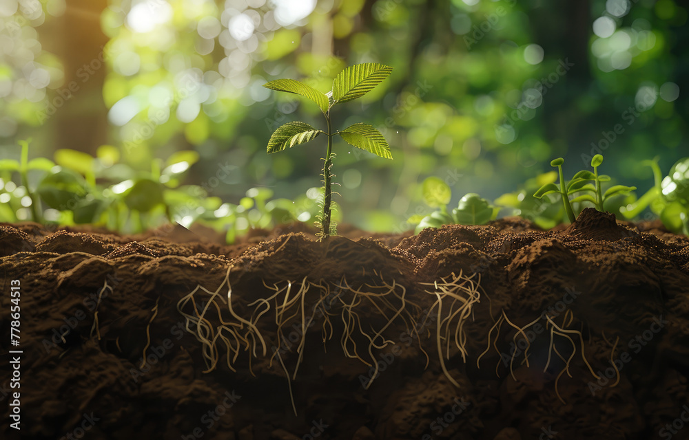 An illustration of the roots underground, symbolizing growth and life ...