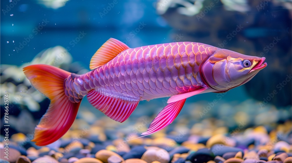 Colorful fish swimming in a vibrant aquarium with marine life, water ...