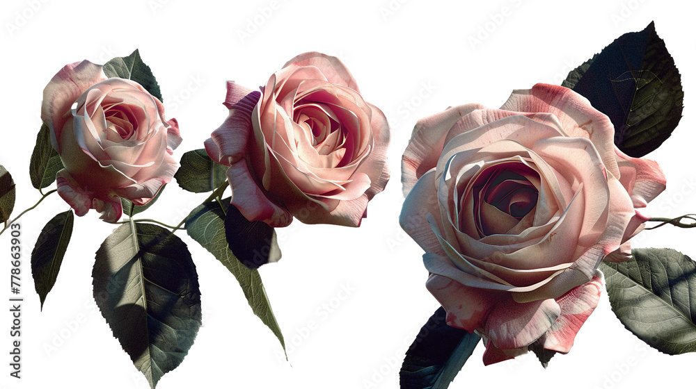 Knock Out Rose Collection: Vibrant 3D Digital Art of Isolated Roses on ...