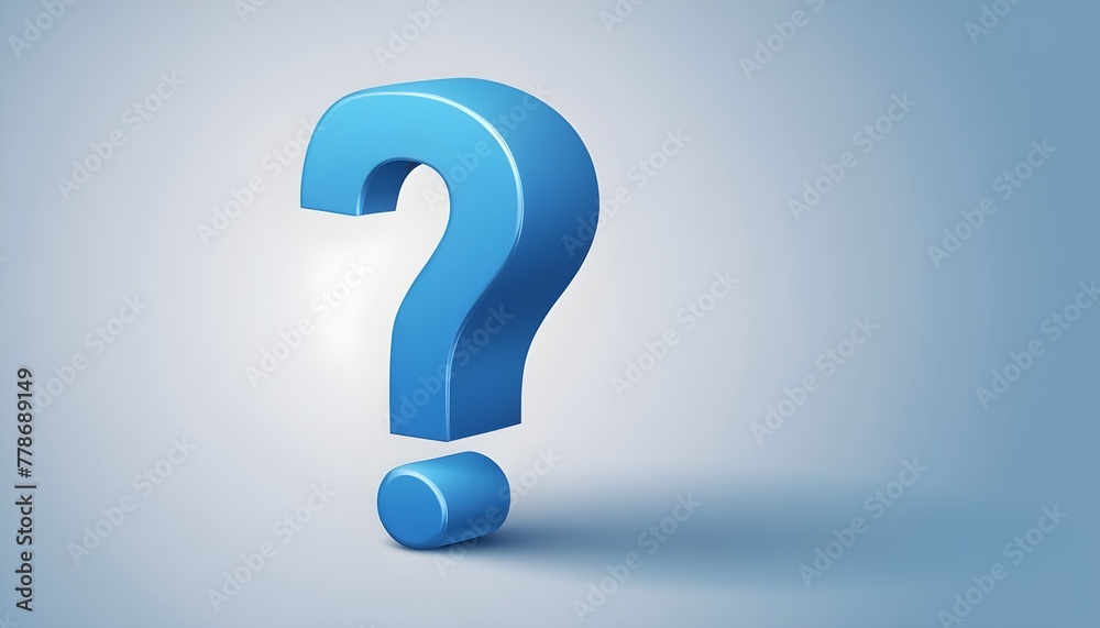 Realistic 3d blue question mark vector Illustration Stock Photo | Adobe ...