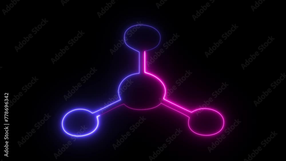 The bonds among neon molecules that glow, hydrogen, and oxygen atoms ...