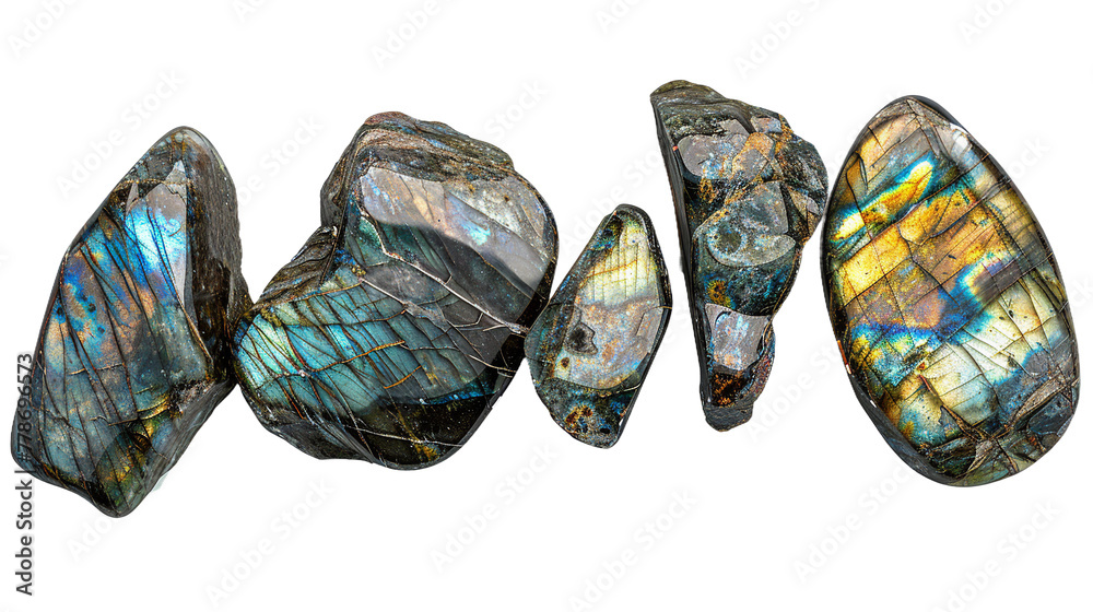 Labradorite digital art in 3D, showcasing a vibrant blue and green ...