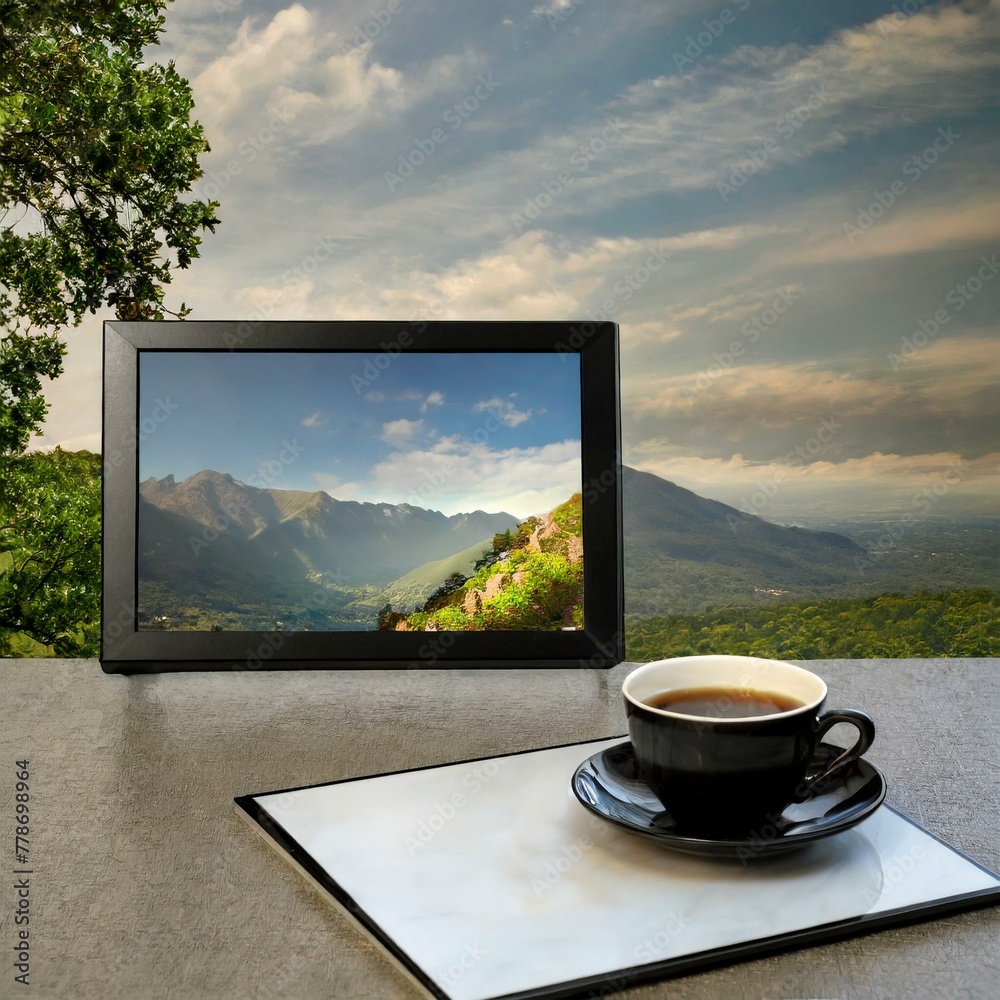 cup of coffee.a customizable digital photo frame concept that allows ...