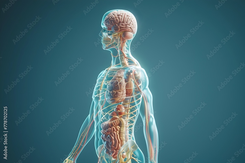 Detailed D Rendered Visualization of the Human Nervous System Anatomy ...