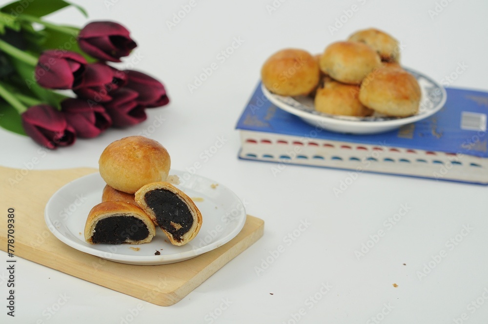 Bakpia is a popular Indonesian and Philippine bean-filled moon cake ...