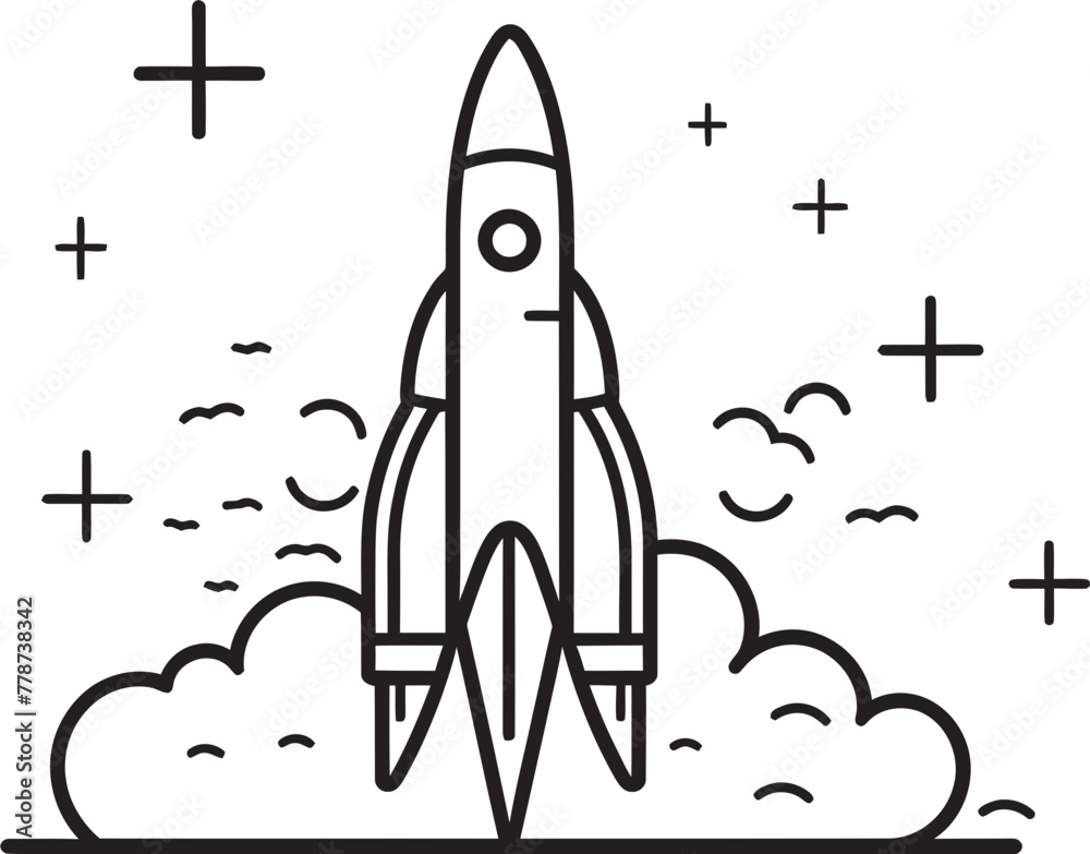 Astro Accelerator Rocket Lineart Icon Infinity Ignition Space Rocket ...