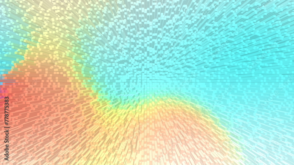 Abstract Gradient Cyan Orange block extrude background Extrude ...