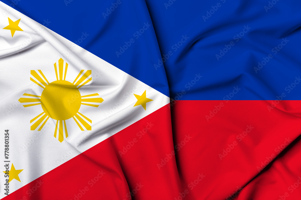 Beautifully waving and striped Philippines flag, flag background ...
