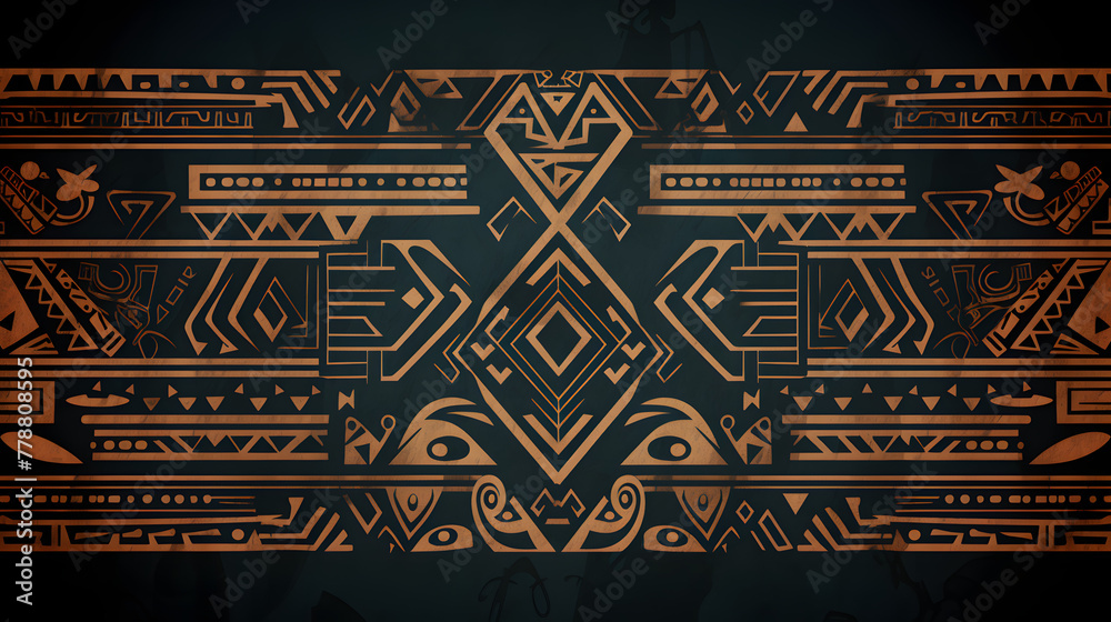 Ancient maya wall art wallpaper, maya style pattern background, maya ...