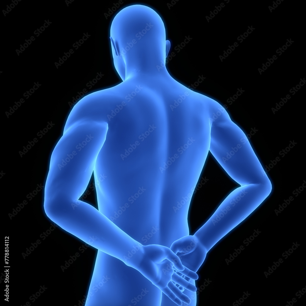 Human Suffering with Severe Back Pain Anatomy Stock Illustration ...