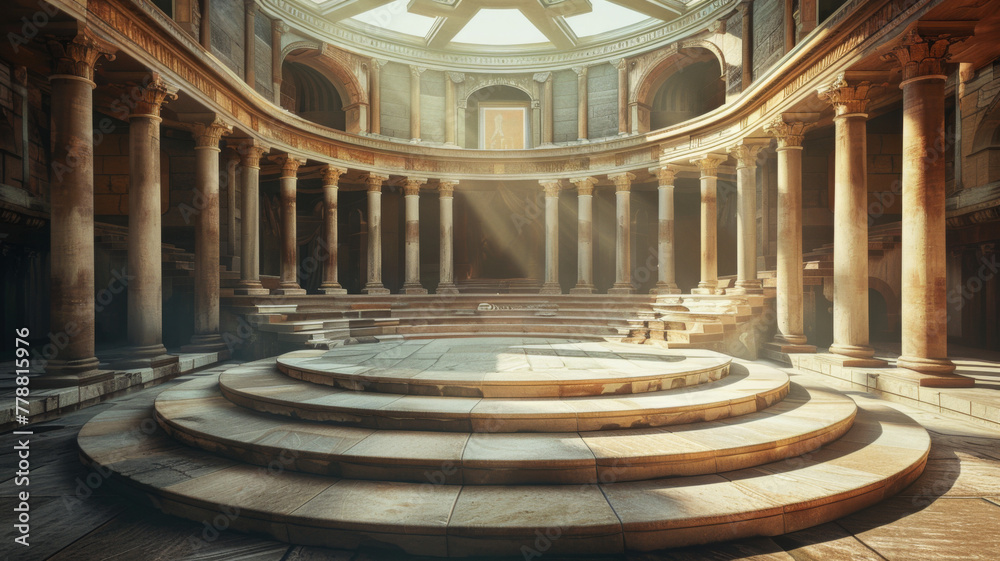 Background podium column 3d roman luxury greek white ancient display ...