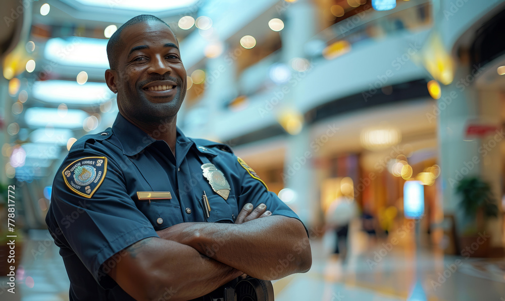 Security guard at work inside a luxury mall Stock Photo | Adobe Stock