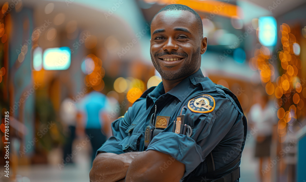 Security guard at work inside a luxury mall Stock Photo | Adobe Stock