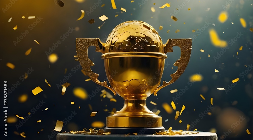 Gold trophy cup background competition concept , gold trophy has become ...