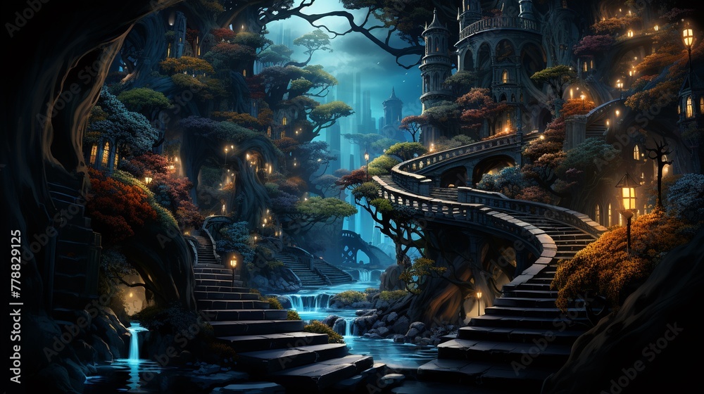 Craft a visually captivating scene where a person steps into a world of ...
