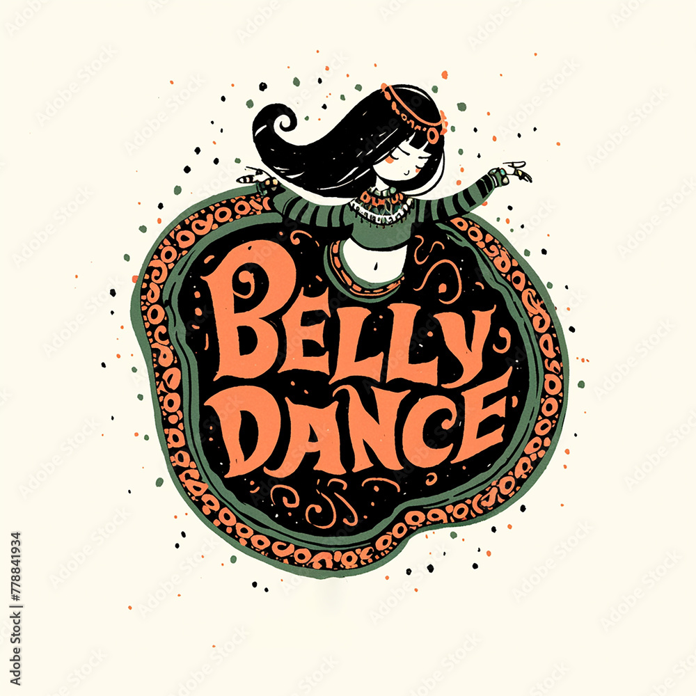 Logo A girl is dancing in a belly dance costume. The word Belly Dance ...