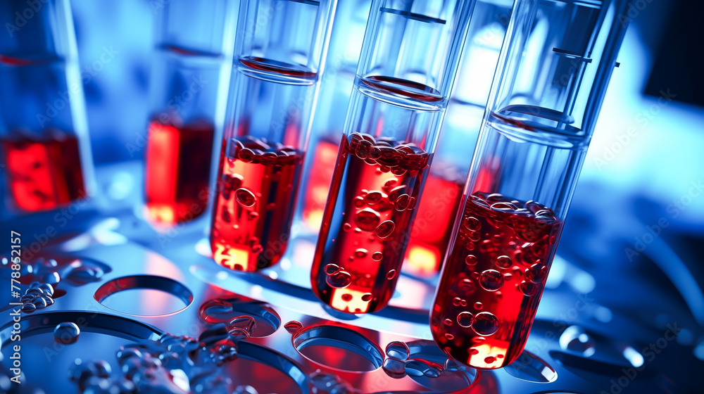 Chemical industry performing biochemical laboratory tests blood tests ...