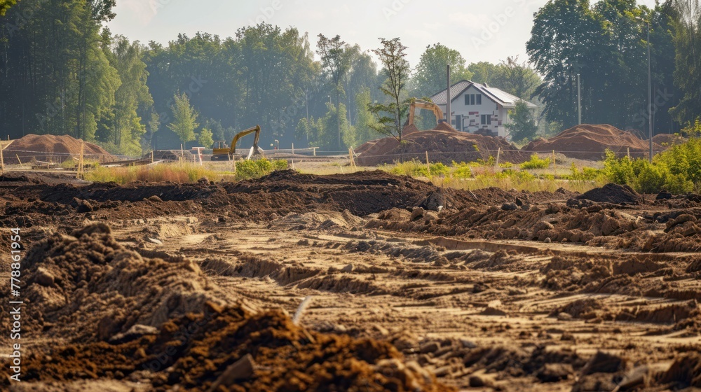 Site preparation involves clearing land, grading terrain, and setting ...