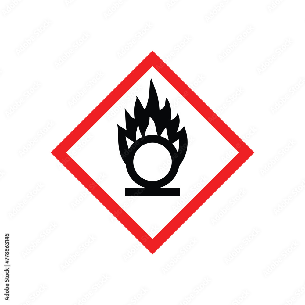 Poster oxidizing warning symbol in white red diamond – Wall Art | UkPosters