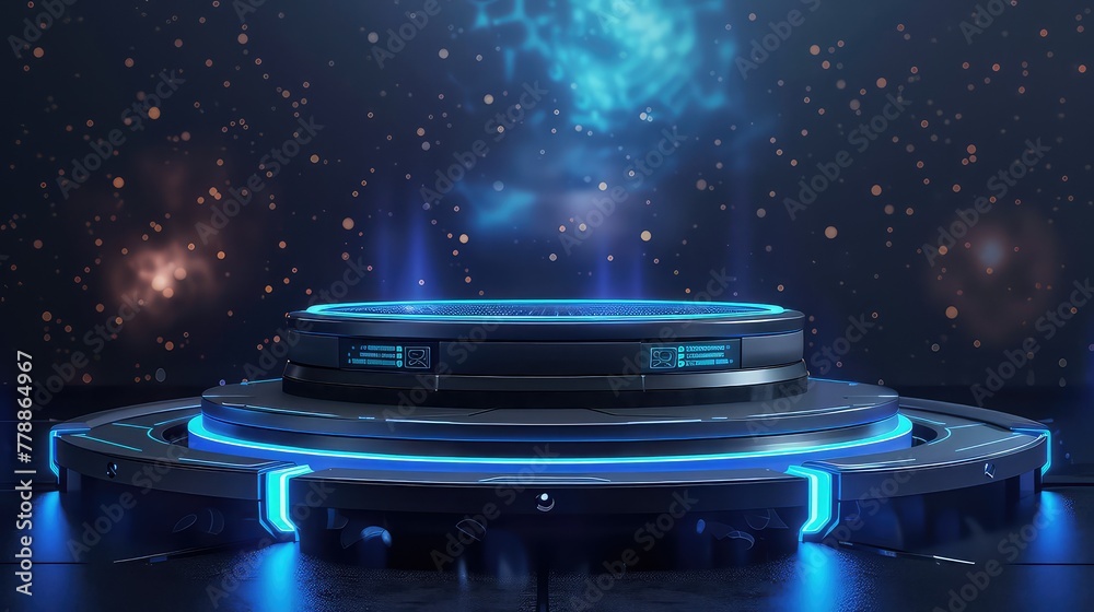 Podium, large angle of inclination of the podium, large surface of the ...