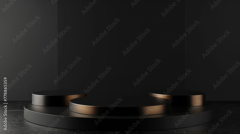 podium, large angle of inclination of the podium with grey background ...